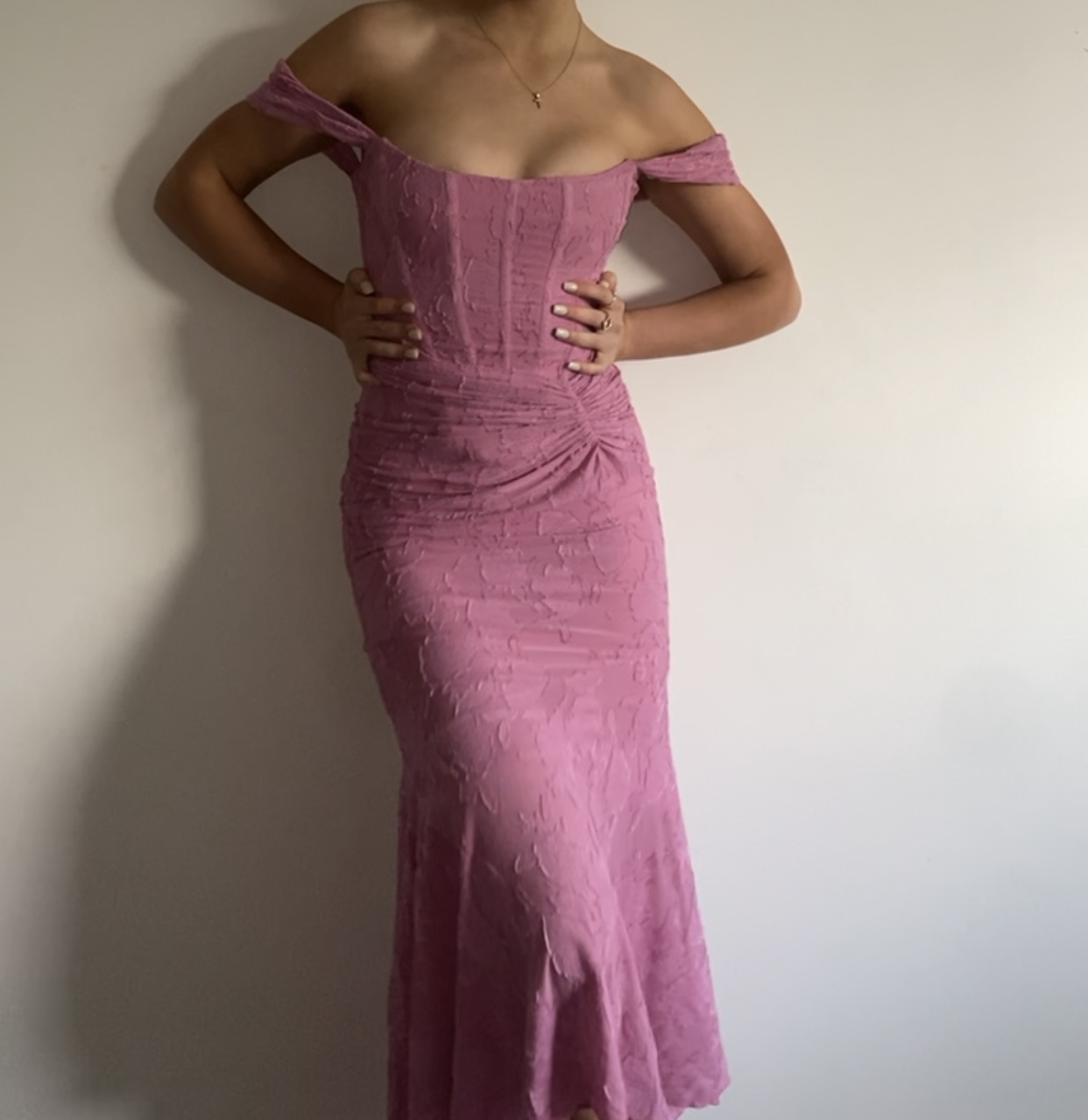 House of CB Cesca rose pink floral maxi dress – Rent a Dress